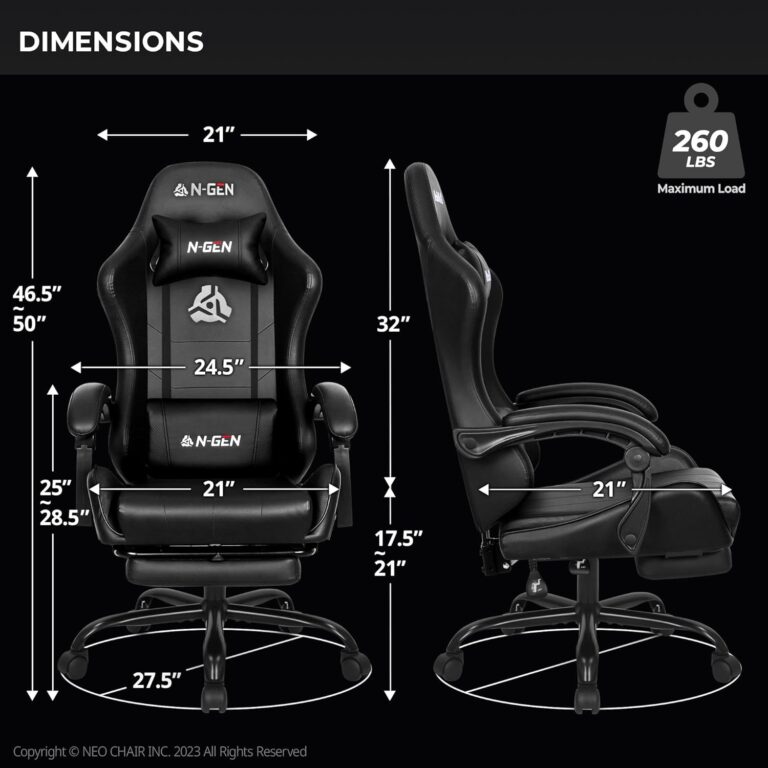 NEO CHAIR N-GEN Silla para Gamers con reposapiés, respaldo alto, cojín ...