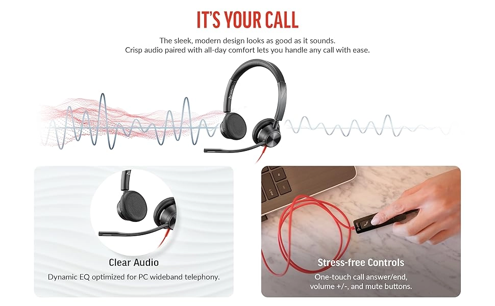 Poly Blackwire 3325 Audífonos Estéreo USB-C – Hooli