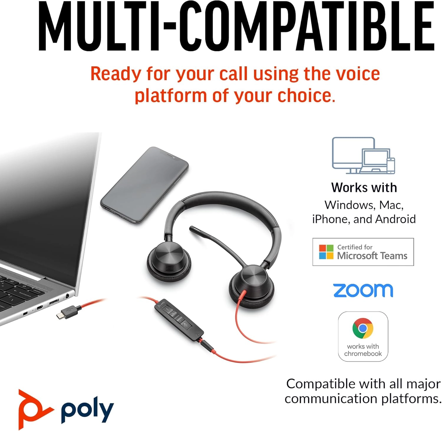 Poly Blackwire 3325 Audífonos Estéreo USB-C – Hooli